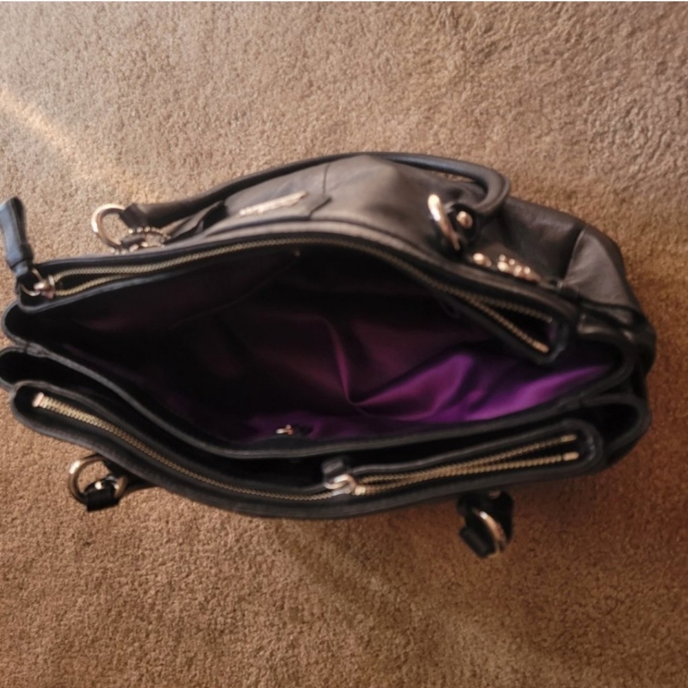 Preloved Large Vintage Coach Bag In Black Soft Leather - Gem